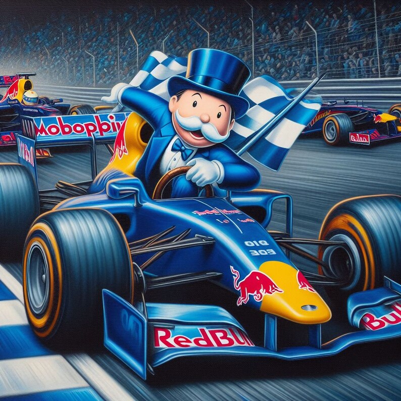 Monopoly Man in the F1 Race of Miami - Etsy