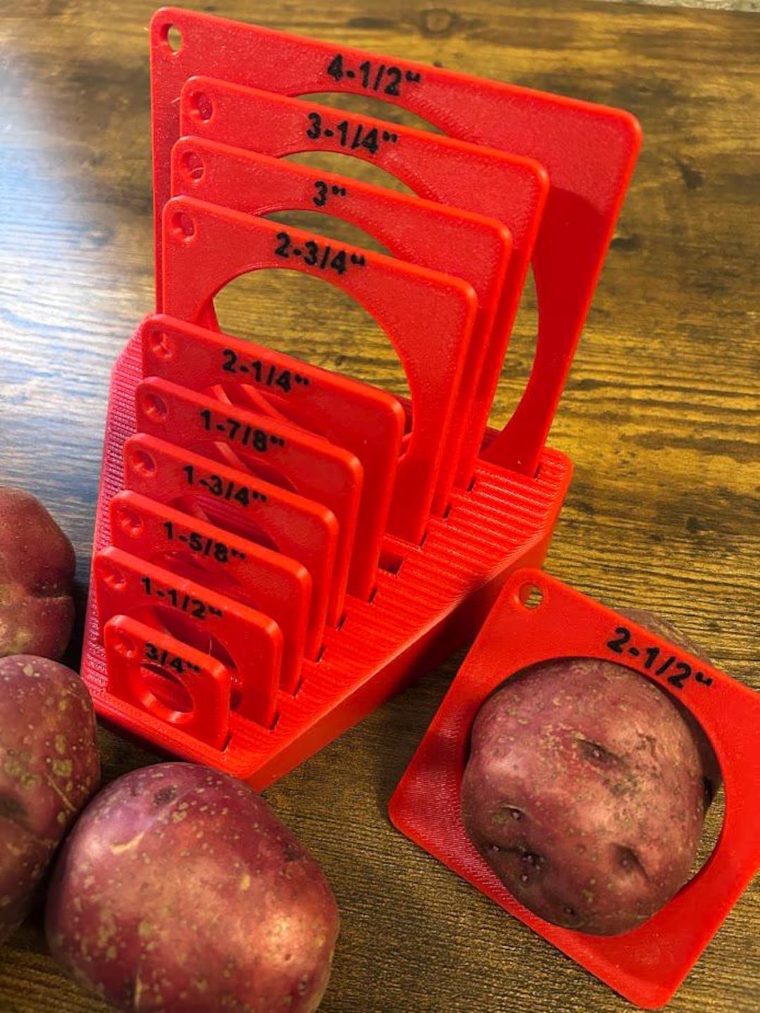 Potato Size Gauge | Quick Reference Measuring Tool | Plastic Crop Sizer ...