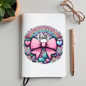 Faith Pink Bow PNG, Positive Affirmation PNG, Coquette Christian Quote ...