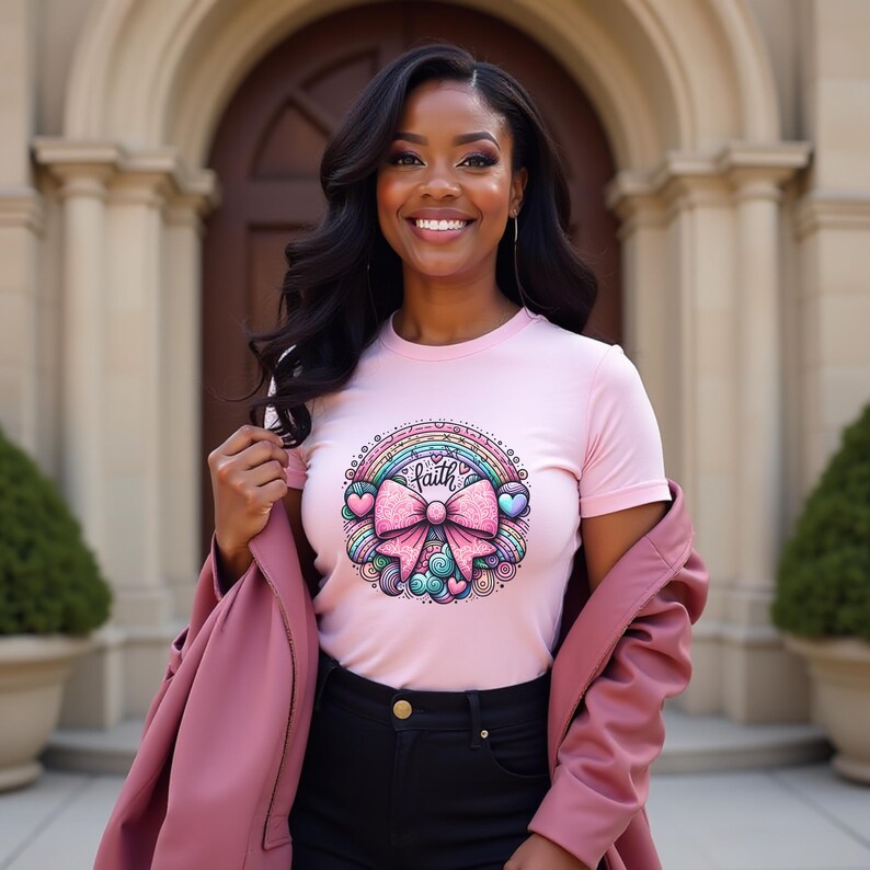 Faith Pink Bow PNG, Positive Affirmation PNG, Coquette Christian Quote ...