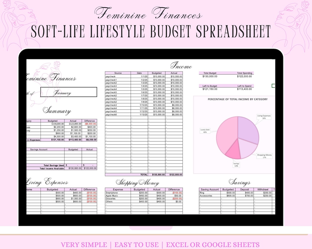 The Soft-life Budget Spreadsheet! - Etsy
