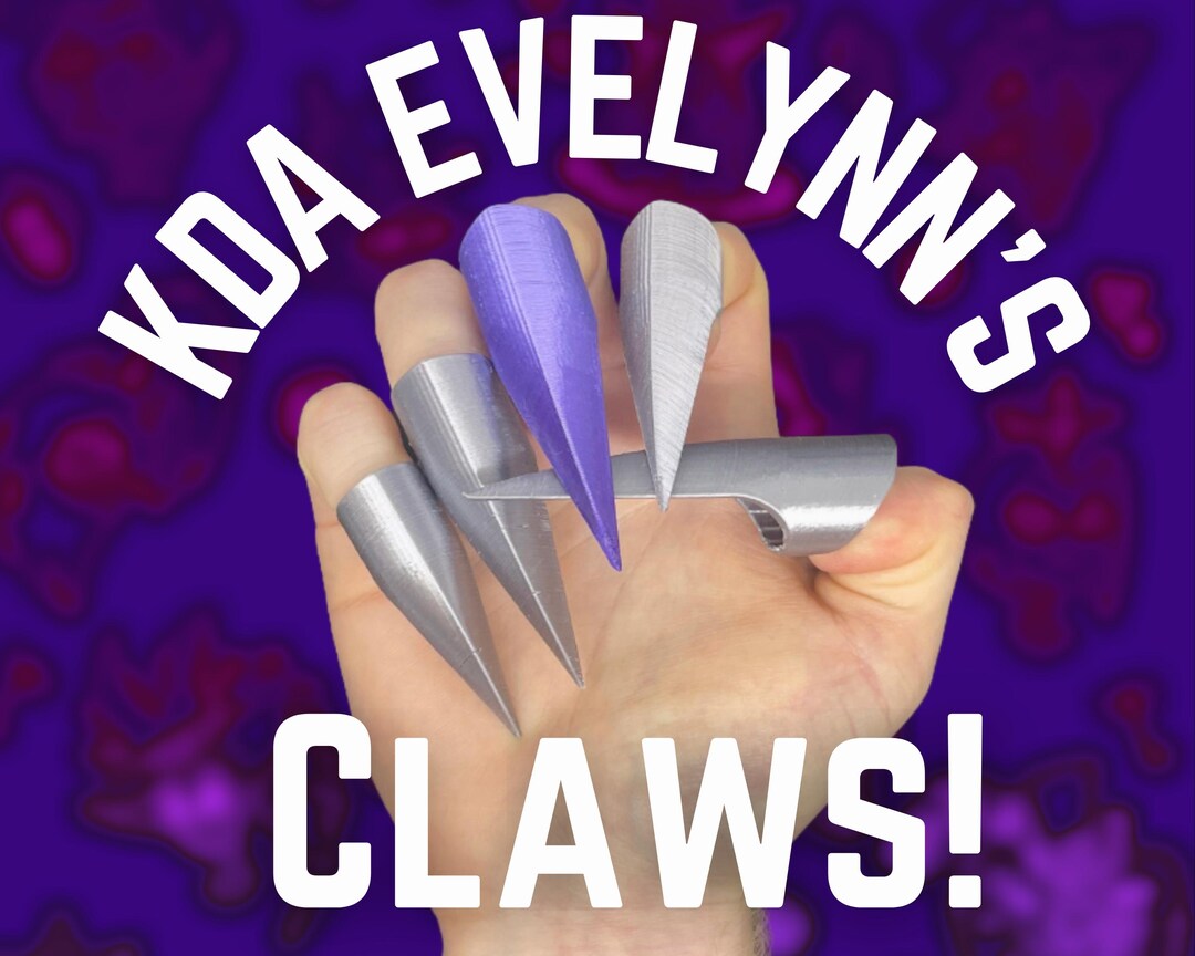 KDA Evelynn Cosplay Claws – Long Pink Demon Nails for League of Legends ...