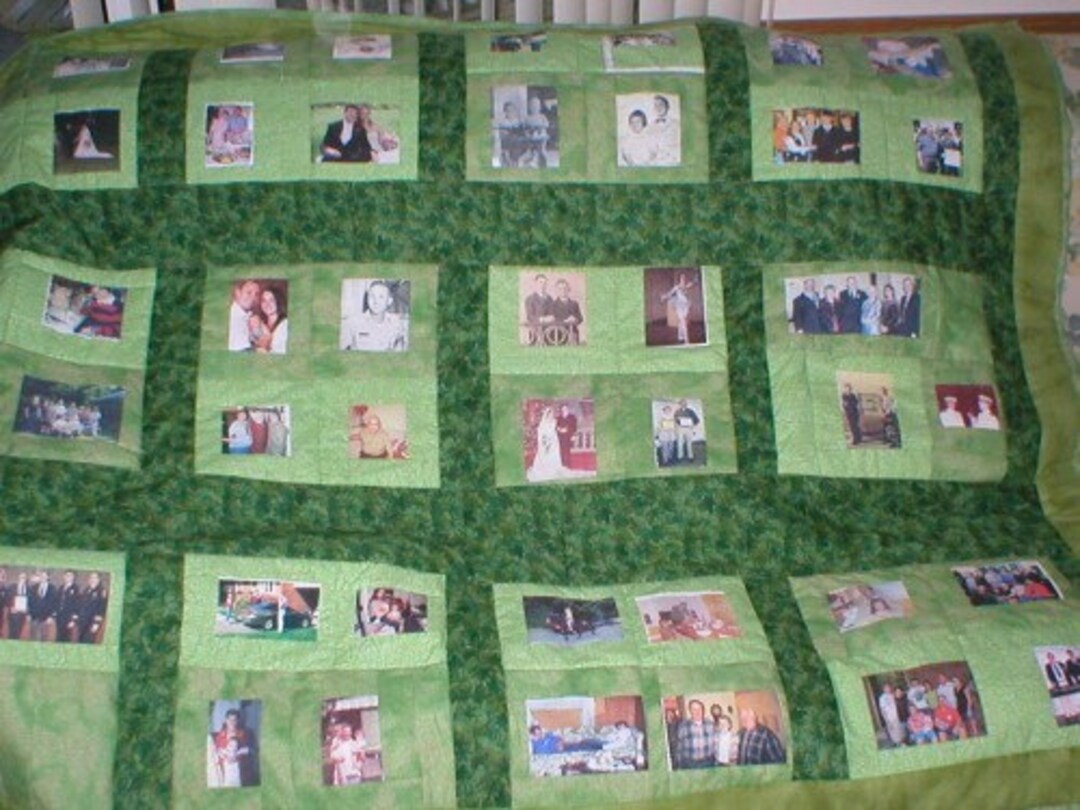 48 Photos Sewn Into a Memory Quilt Custom Made to Order - Etsy