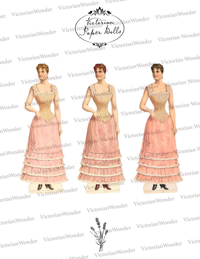 Antique Victorian Paper Doll Printable (multiple Wardrobes) - Instant ...