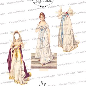 Antique Victorian/regency Style Paper Doll Printable (two Wardrobes and ...