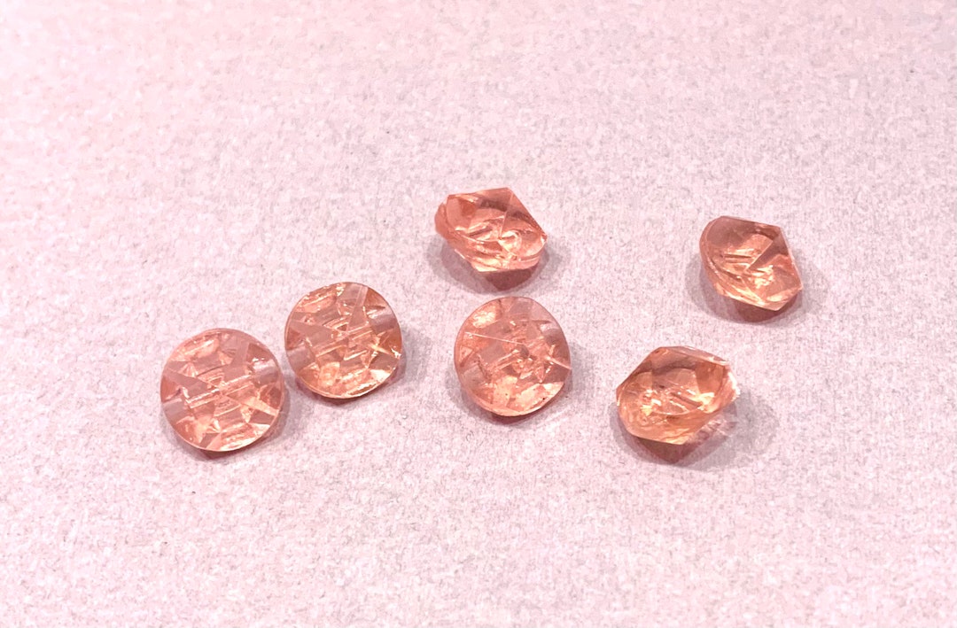 6 Pretty Pink Depression Glass Buttons-great for Crafts, Sewing ...