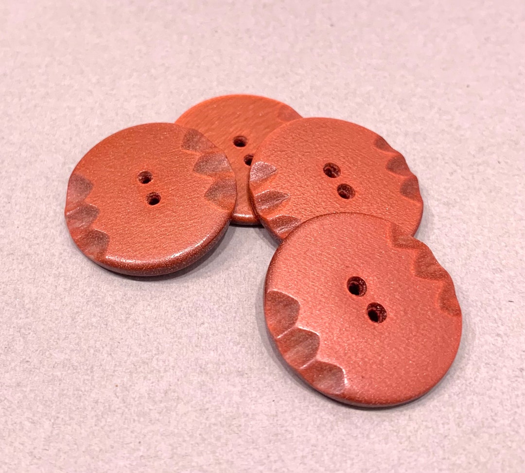 4 Vintage Brown Buttons-1930's Plastic Carved Buttons-great for Crafts ...