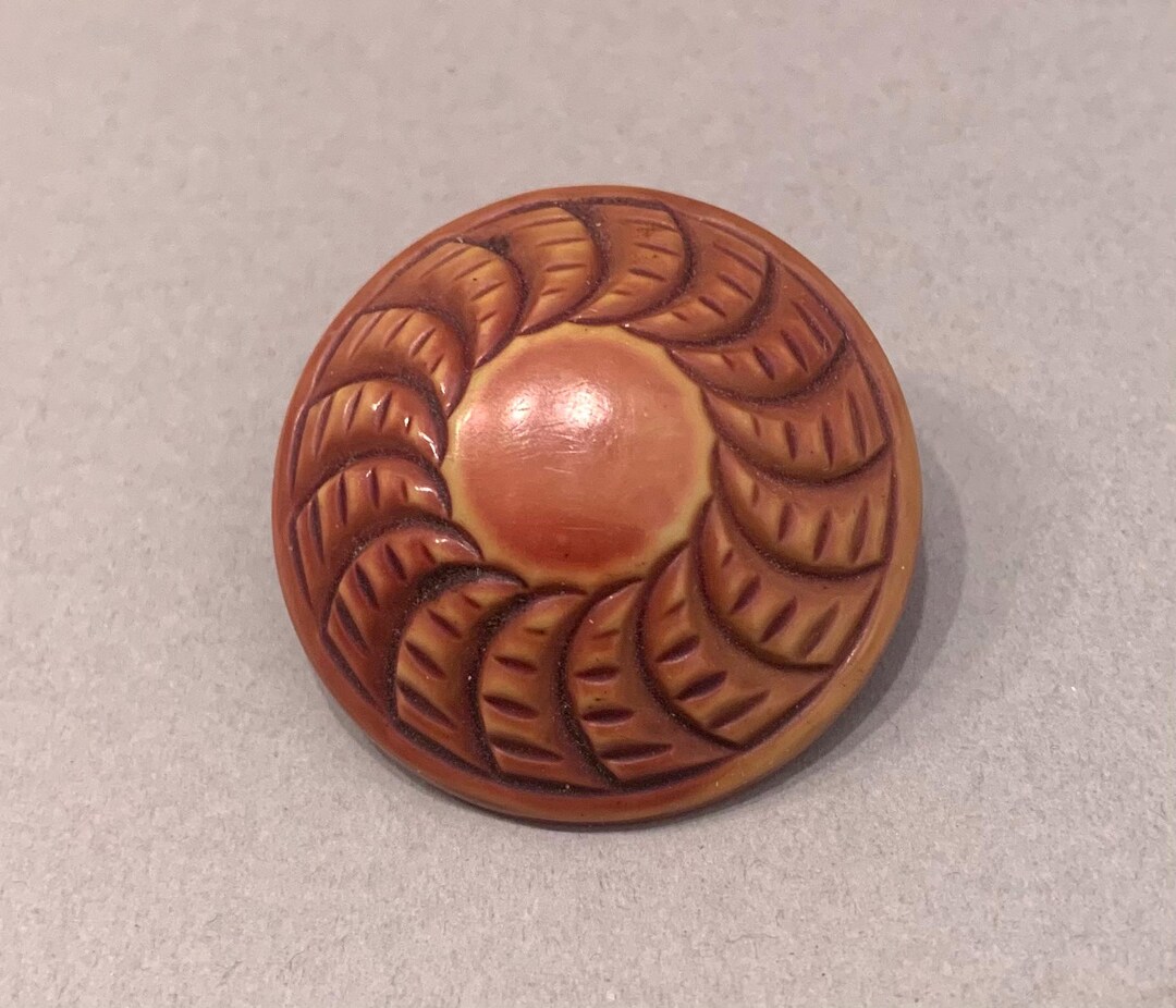 Large Vintage Brown Celluloid Button-collectible-can Be Used in "no ...
