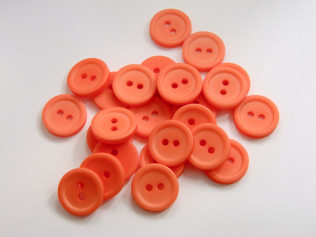 Set of 24 Vintage Orange Buttons, Set of Buttons, Buttons, Orange ...