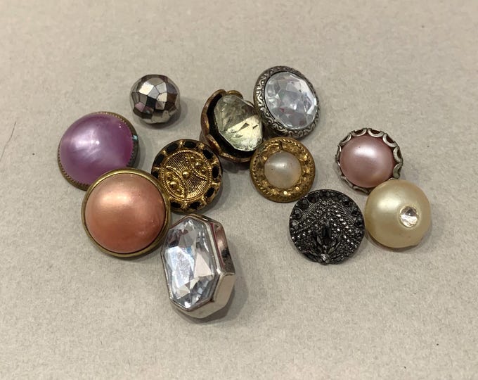 Group of 11 Mixed Buttons-most Have Another Material Embellishment ...