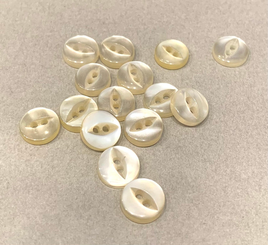15 Tiny Vintage Pale Yellow Glowing Buttons-doll Size Buttons-a Hair ...