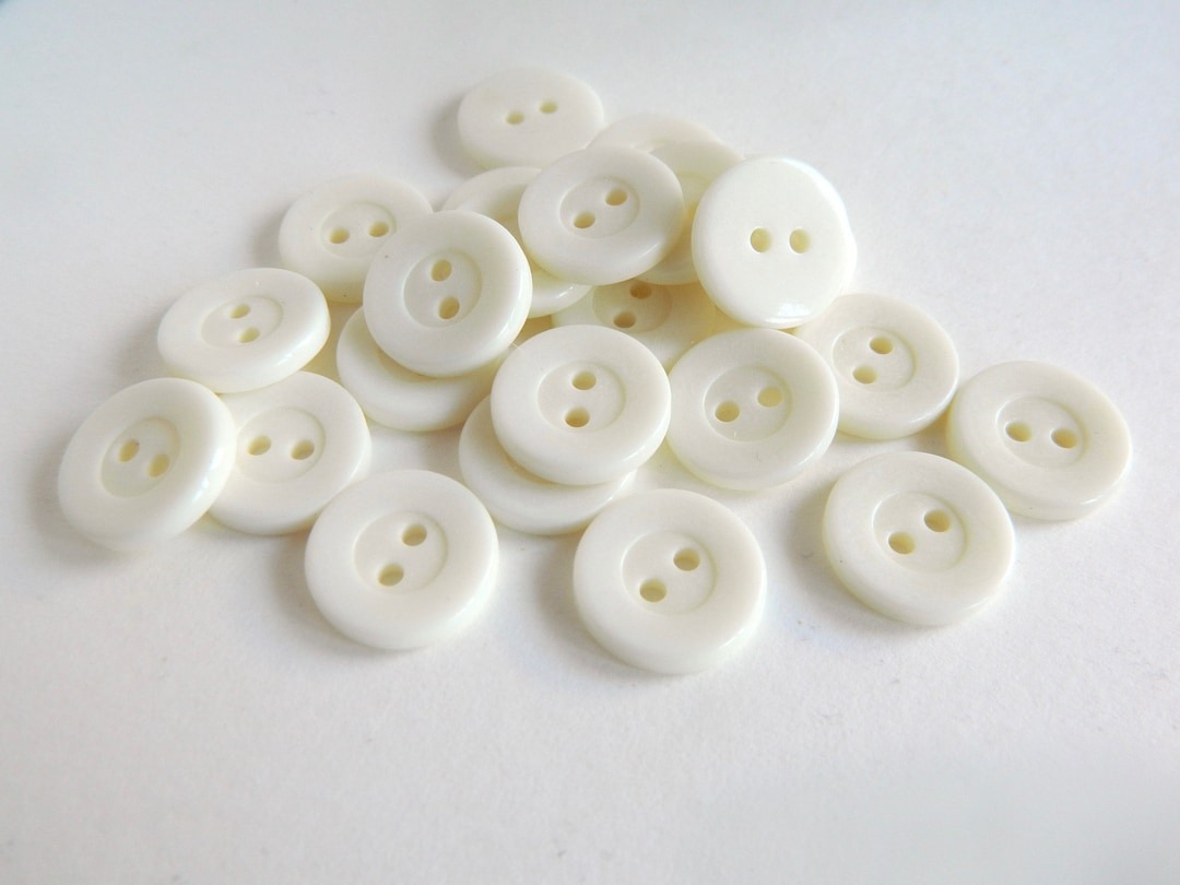 Vintage Pure White Buttons-24 in the Set-1950's Buttons-great for ...