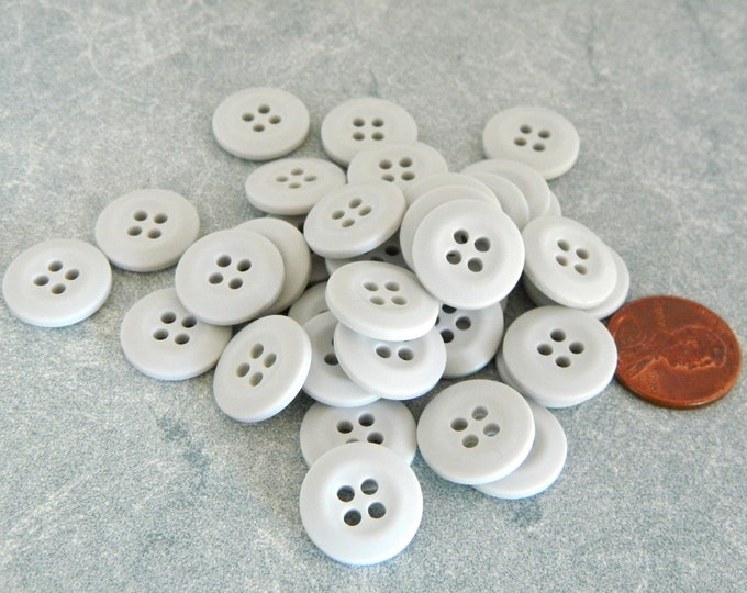 1" Grey Buttons WHOLESALE 4 Hole Buttons VINTAGE 25mm 40L Gray Buttons ...