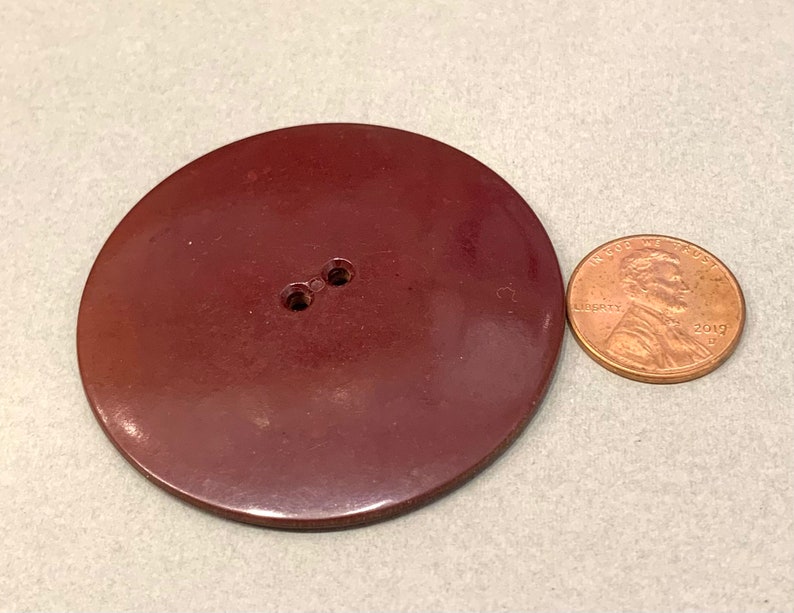 Vintage 1930's Extra Large Dark Red to Maroon Button-great for Crafts ...