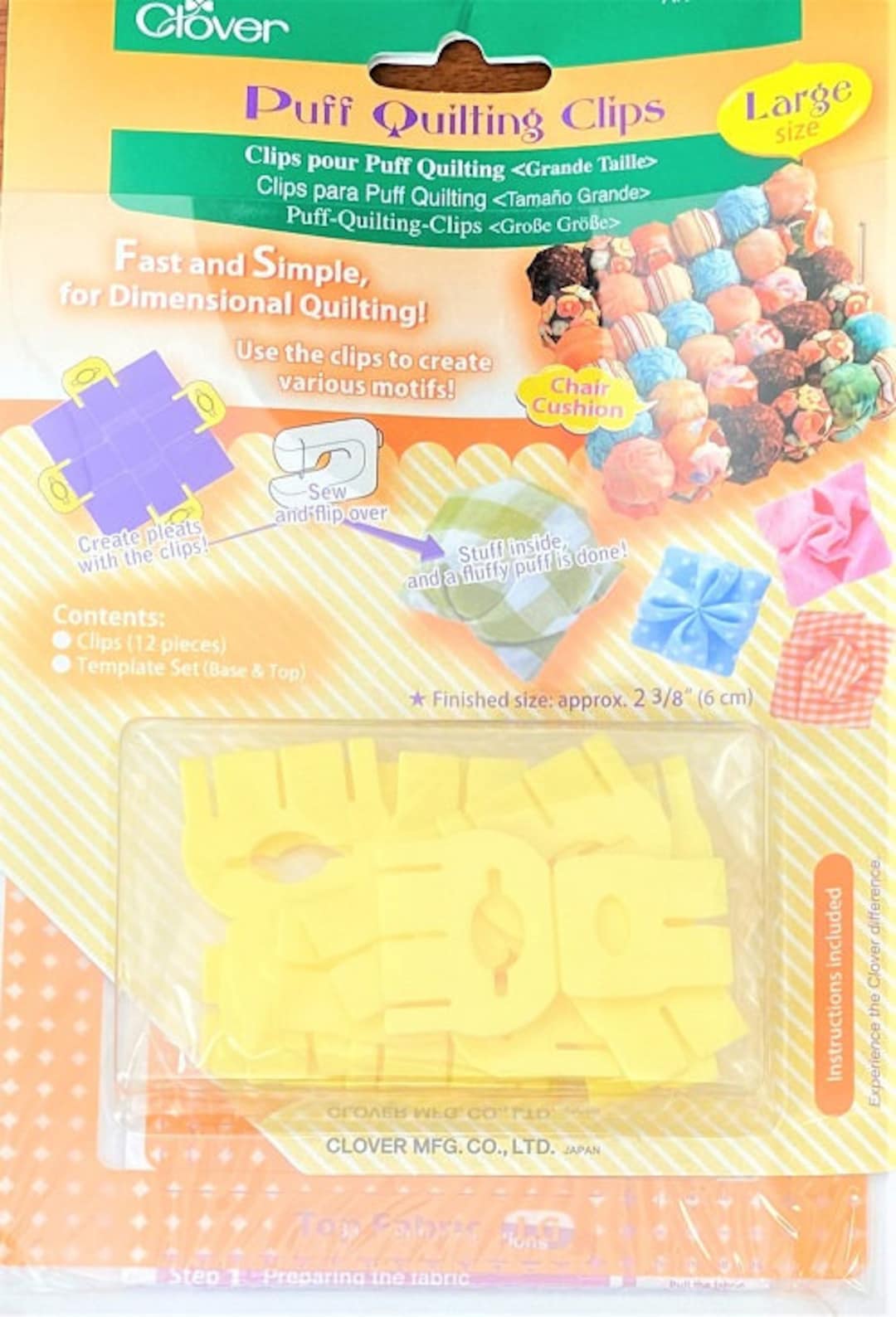 Clover Puff Quilting Clips Large Size for Dimensional Quilting. Various ...