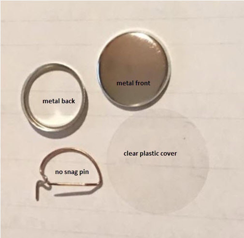 Blank Regular Pins & Pinback Buttons - Standard Size 25mm - 100x - New ...