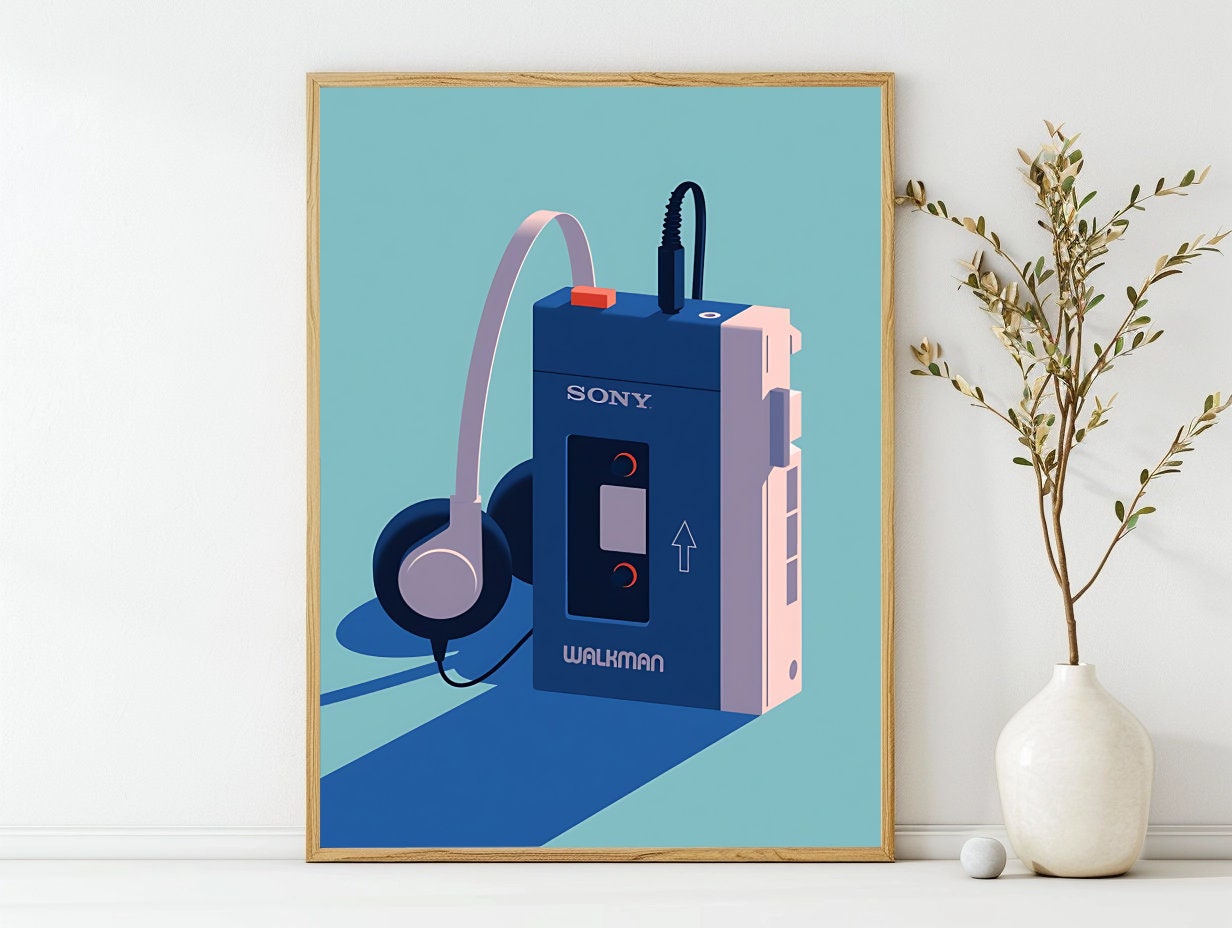Sony Walkman Poster Retro Walkman Poster, Retro 80s Walkman Print, Sony ...