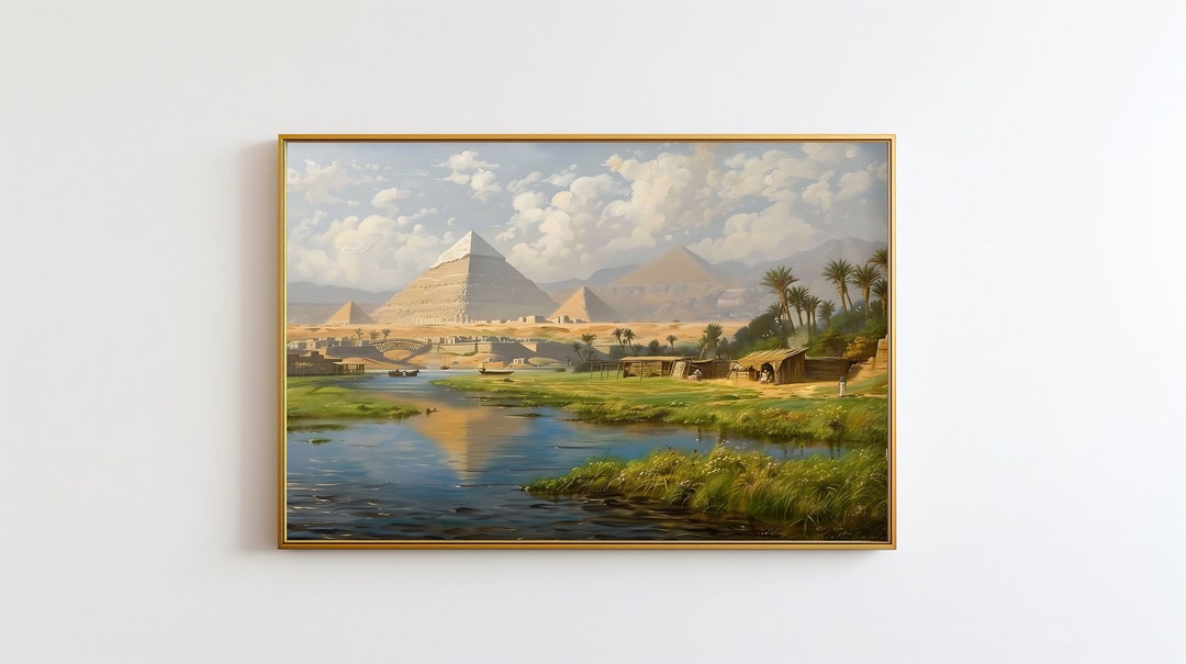 Pyramids of Giza Poster Egypt Pyramids Wall Art, Pyramids Vintage ...