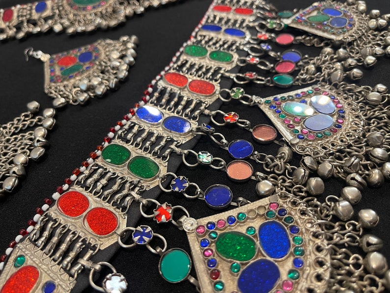 Afghan Jewelry Set - Afghan Kuchi Vintage Necklace/choker Headpiece Set ...