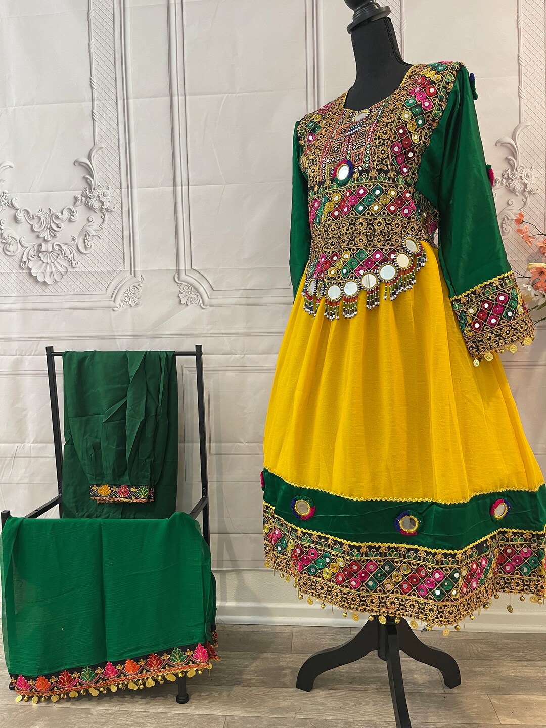 Afghan Handmade Embroidered Dress Set - Afghani Kochi Dress, Women ...