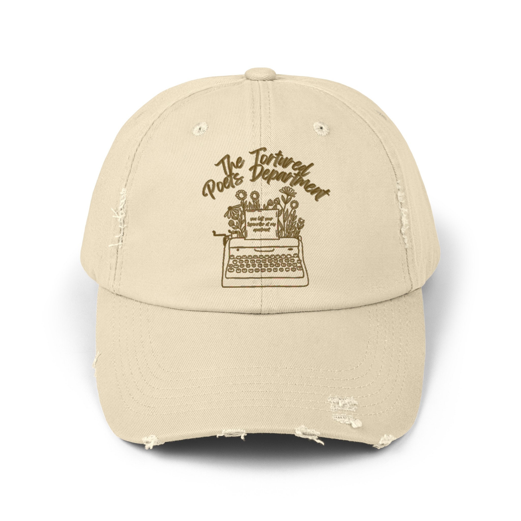 The Tortured Poets Department Floral Typewriter Cute Hat Unisex Distressed Cap - Etsy