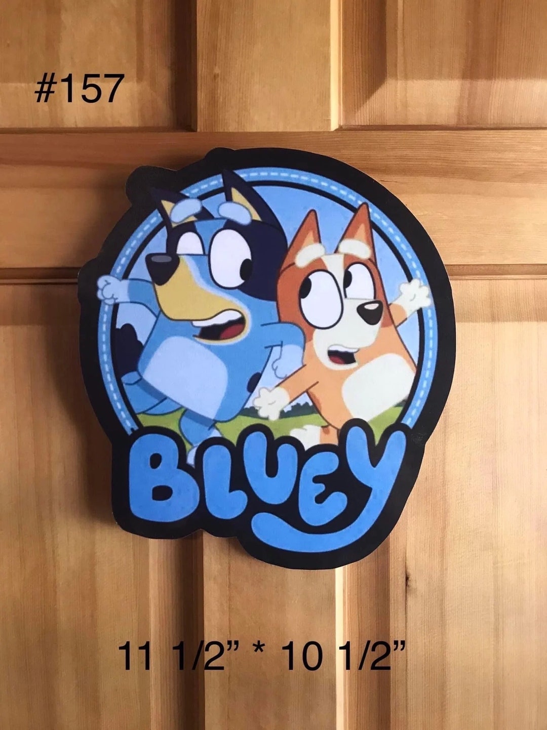 Bluey Cartoon Character Hanger Party Prop Plaque Hand Cut 1/2” Thick ...