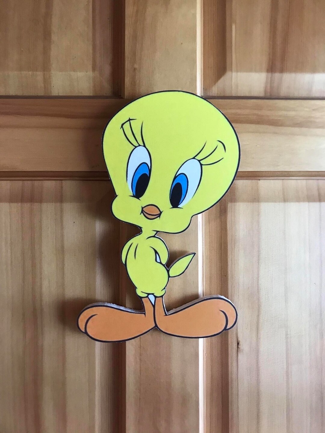 Tweety Bird Hand Cut Wooden Plaque Ready to Hang With Back Attached ...