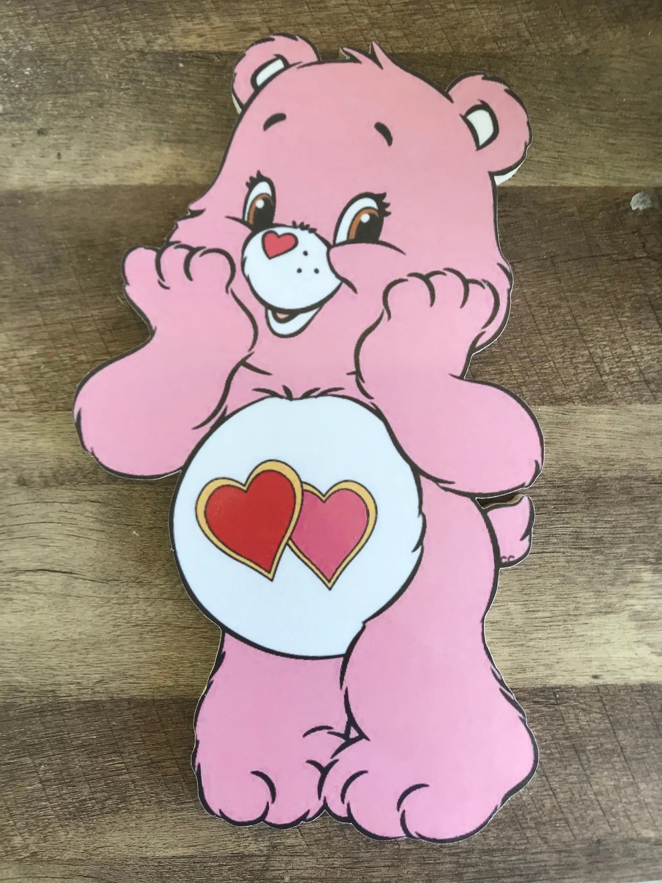 Care Bears Love a Lot Bear Clasic Sign Hand Cut 1/2” Thick Wooden ...