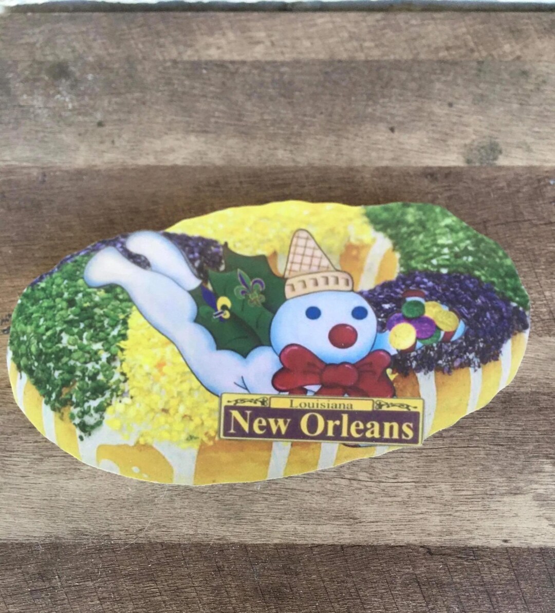 New Orleans Mardi Gras King Cake Bingleholics Wooden Hand Cut Plaque ...