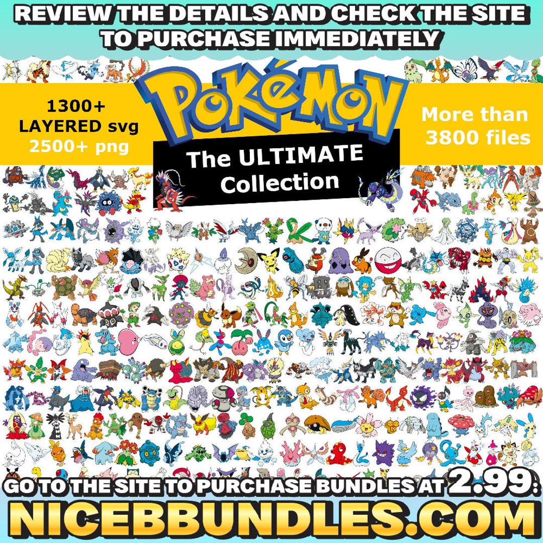 3800 Pokemon PNG and Pokemon SVG Fan Art Bundle, Pokemon Layered Svg ...