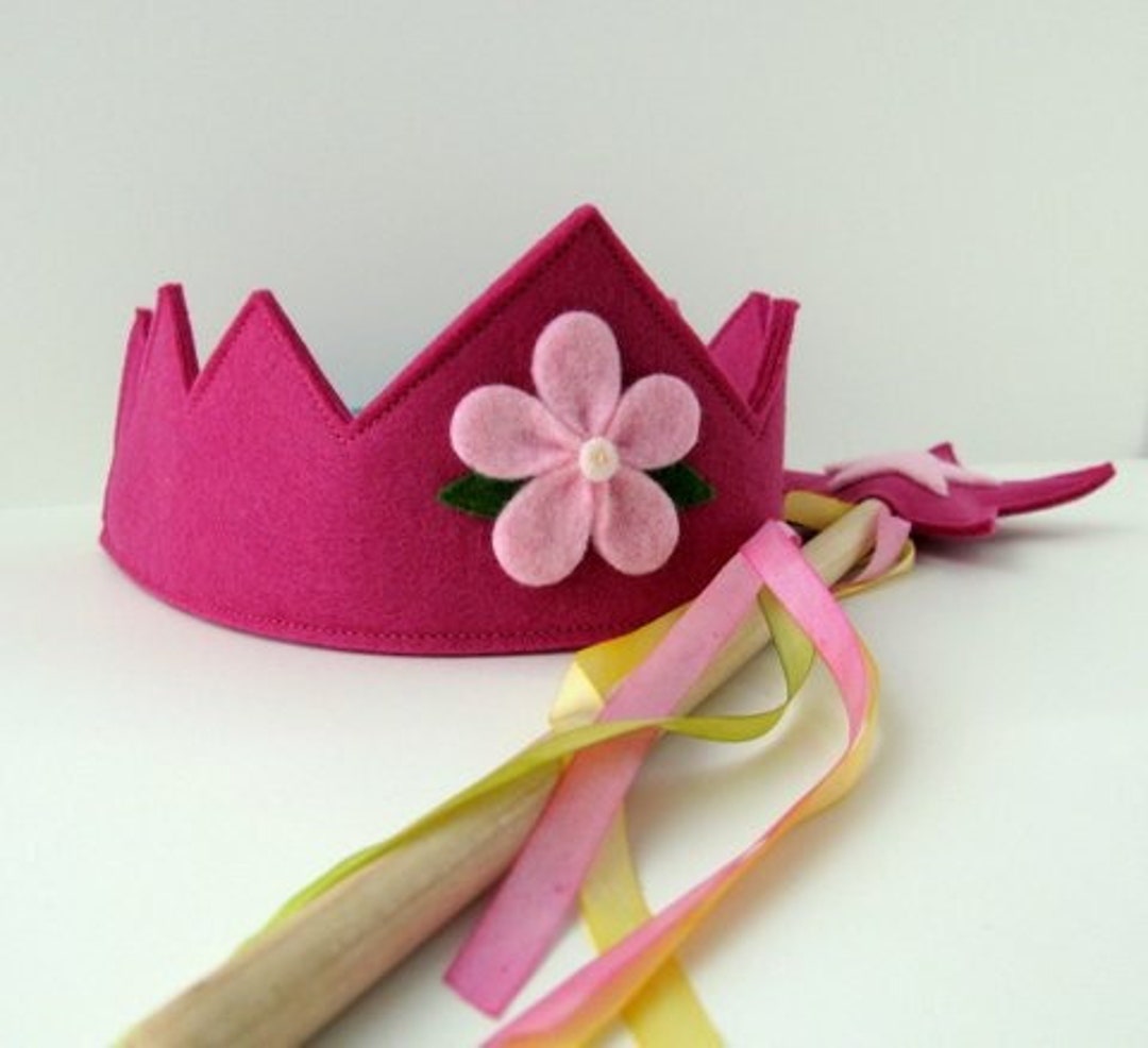 Wool Felt Crown and Wand Silk and Wool Fairy Child Play Set - Etsy