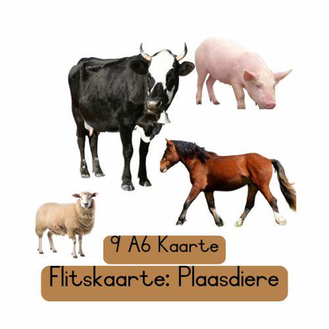 Flitskaarte: Plaasdiere A6 - Etsy