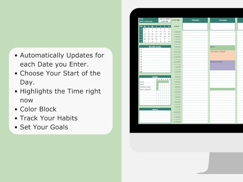Editable Monthly Calendar Excel Undated Task Planner Customizable Auto ...