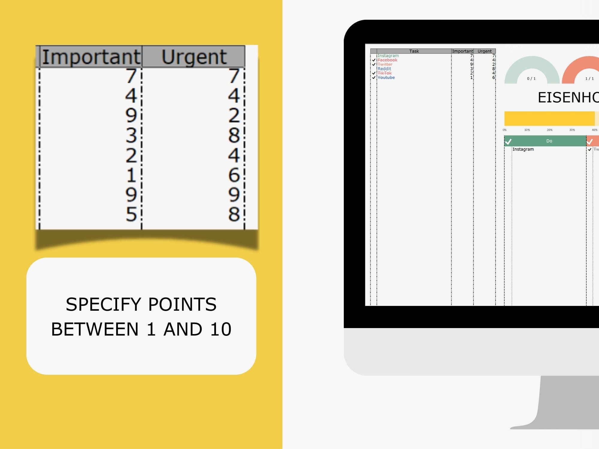 Eisenhower Matrix Template Excel | Decision Matrix Spreadsheet for ...