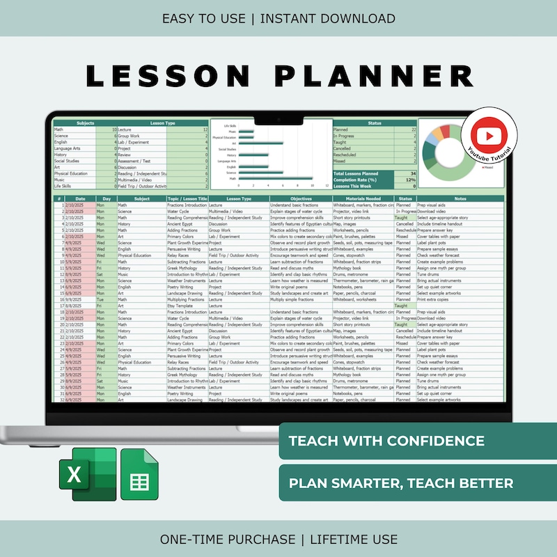 Homeschool Lesson Log - Etsy