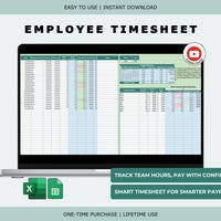 Printable Employee Time Sheet | Weekly Time Tracker Template | Blue ...