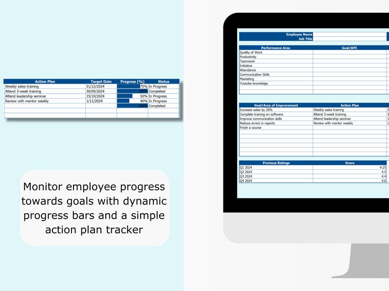 Employee Performance Review Tracker Employee Progress Tracking for Team ...