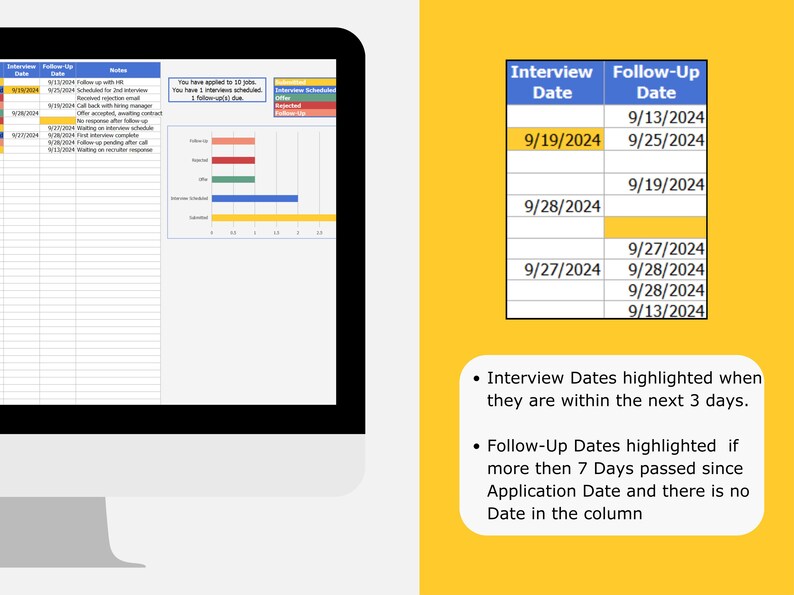 Job Application & Interview Tracker Excel Template to Organize Job ...