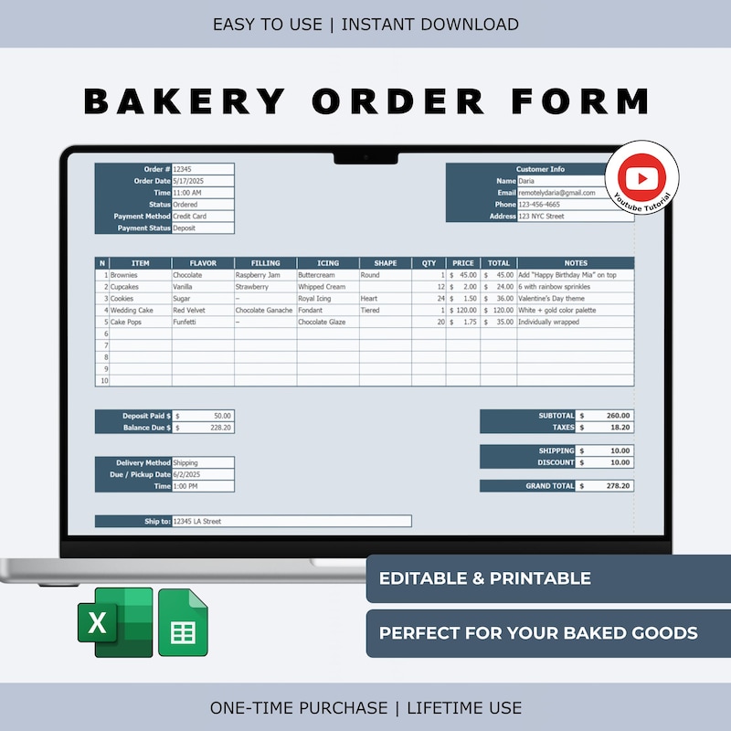 Bakery Order Forms - Etsy