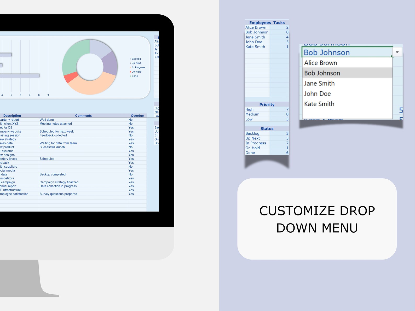 Employee Task Tracker Excel Template | Team Manager | Project ...