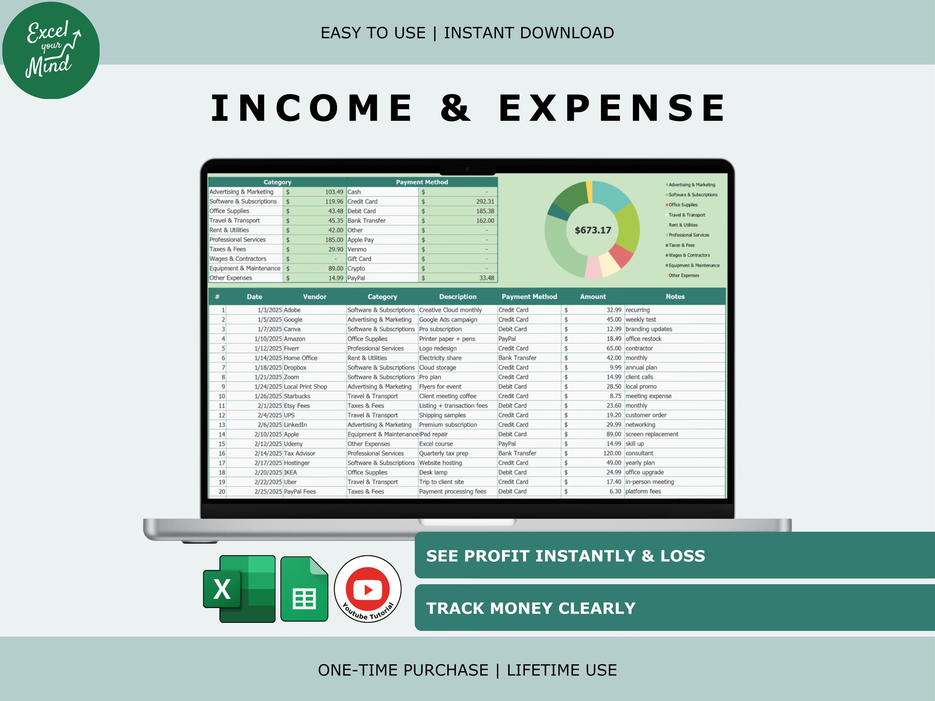 Income & Expense Tracker: Simple Profit and Loss Tool for Small ...