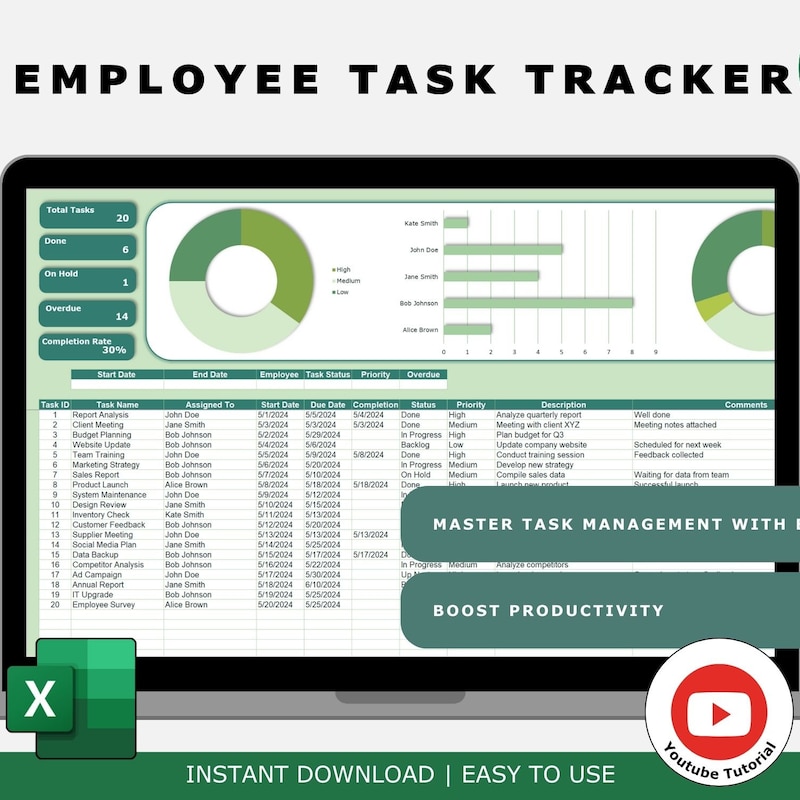 Team Management Excel - Etsy