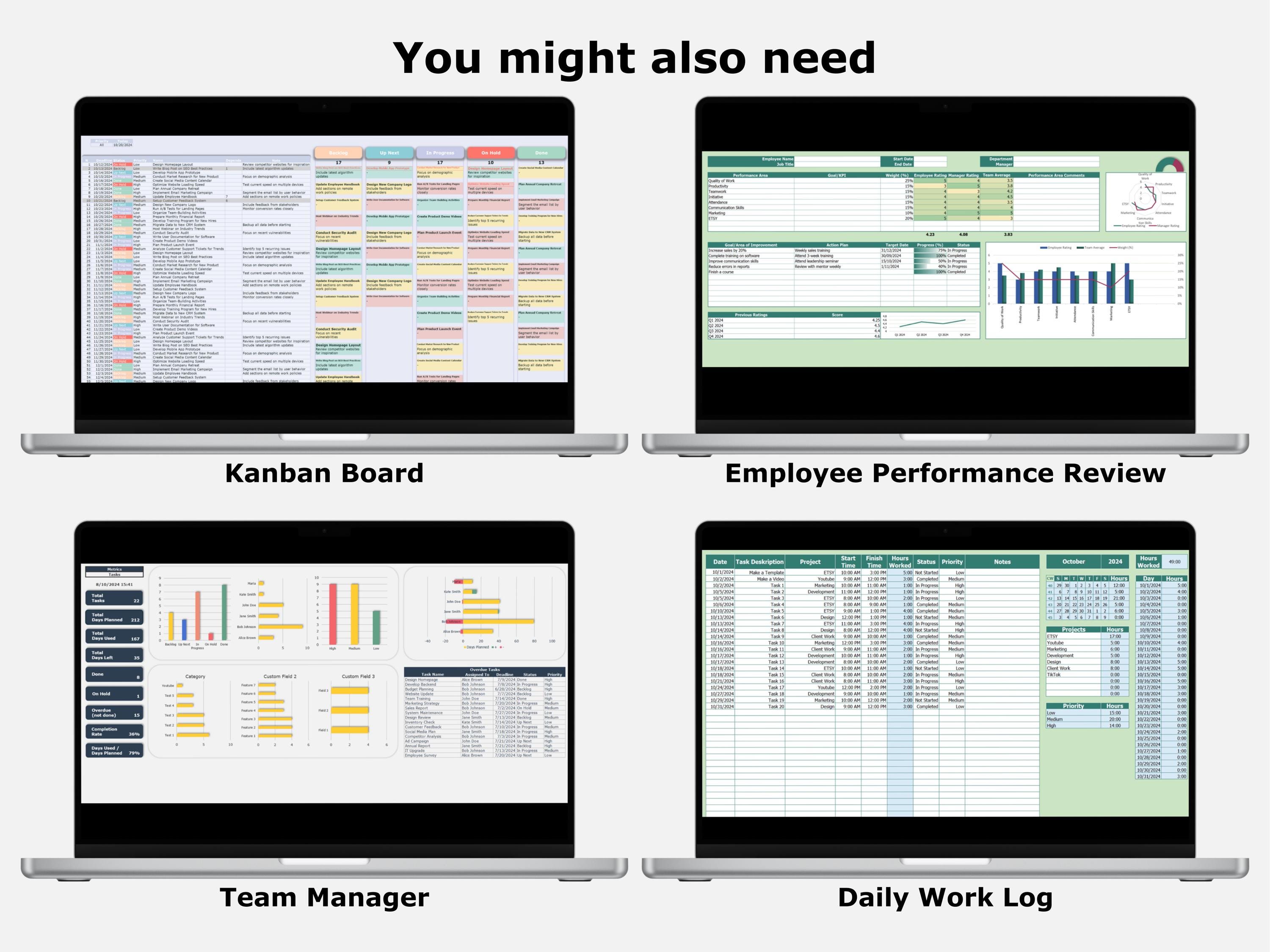 Employee Attendance Tracker: Monthly Calendar View + Status Log (excel ...