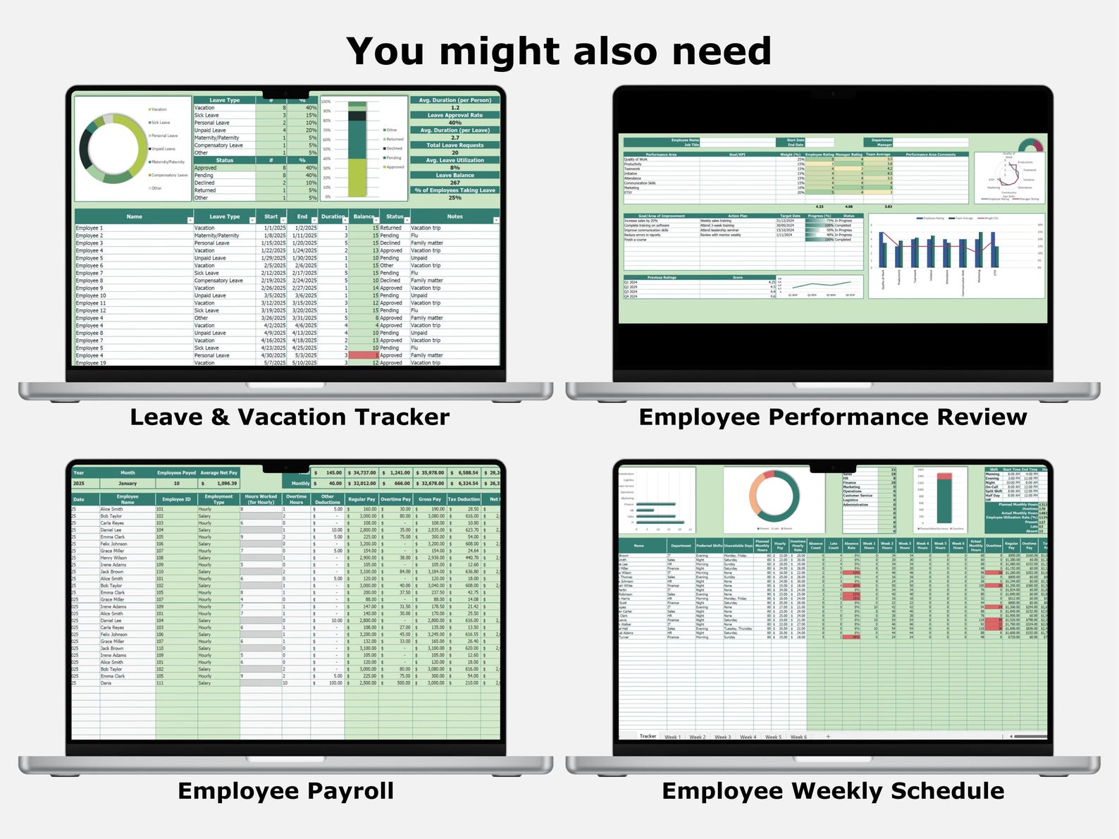 Employee Timesheet: Overtime, Payroll Hours Tracker (excel & Google ...