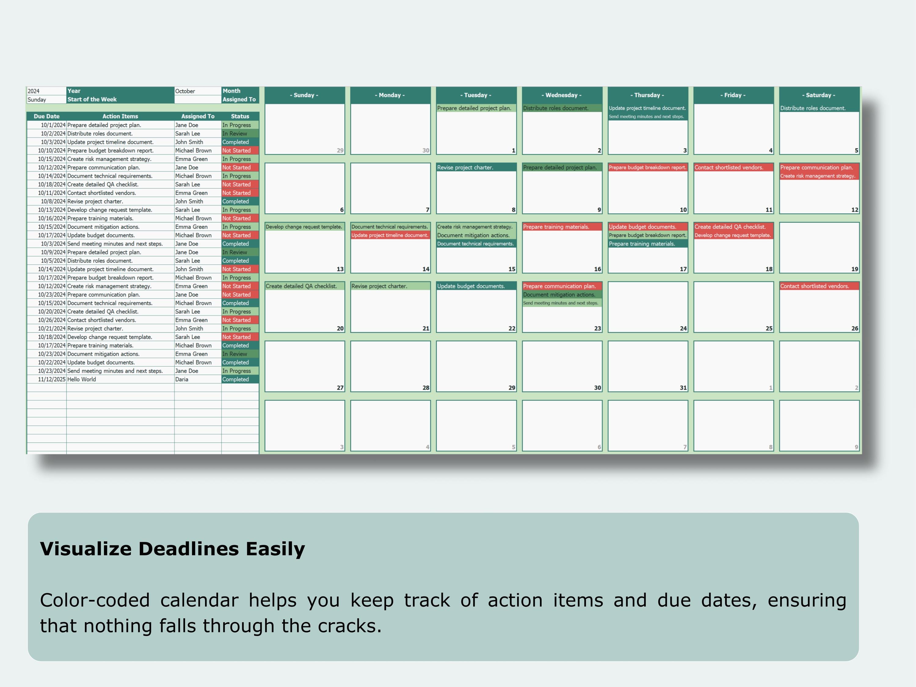 Meeting Management System: Agenda, Decisions, Due Dates, Monthly ...