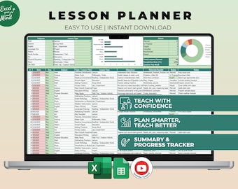 Teacher Lesson Plan Tracker | Classroom Planner (excel & Google Sheets ...