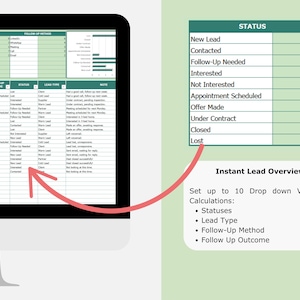 Client & Follow-up Tracker, Lead CRM Spreadsheet, Contact Log, Small ...