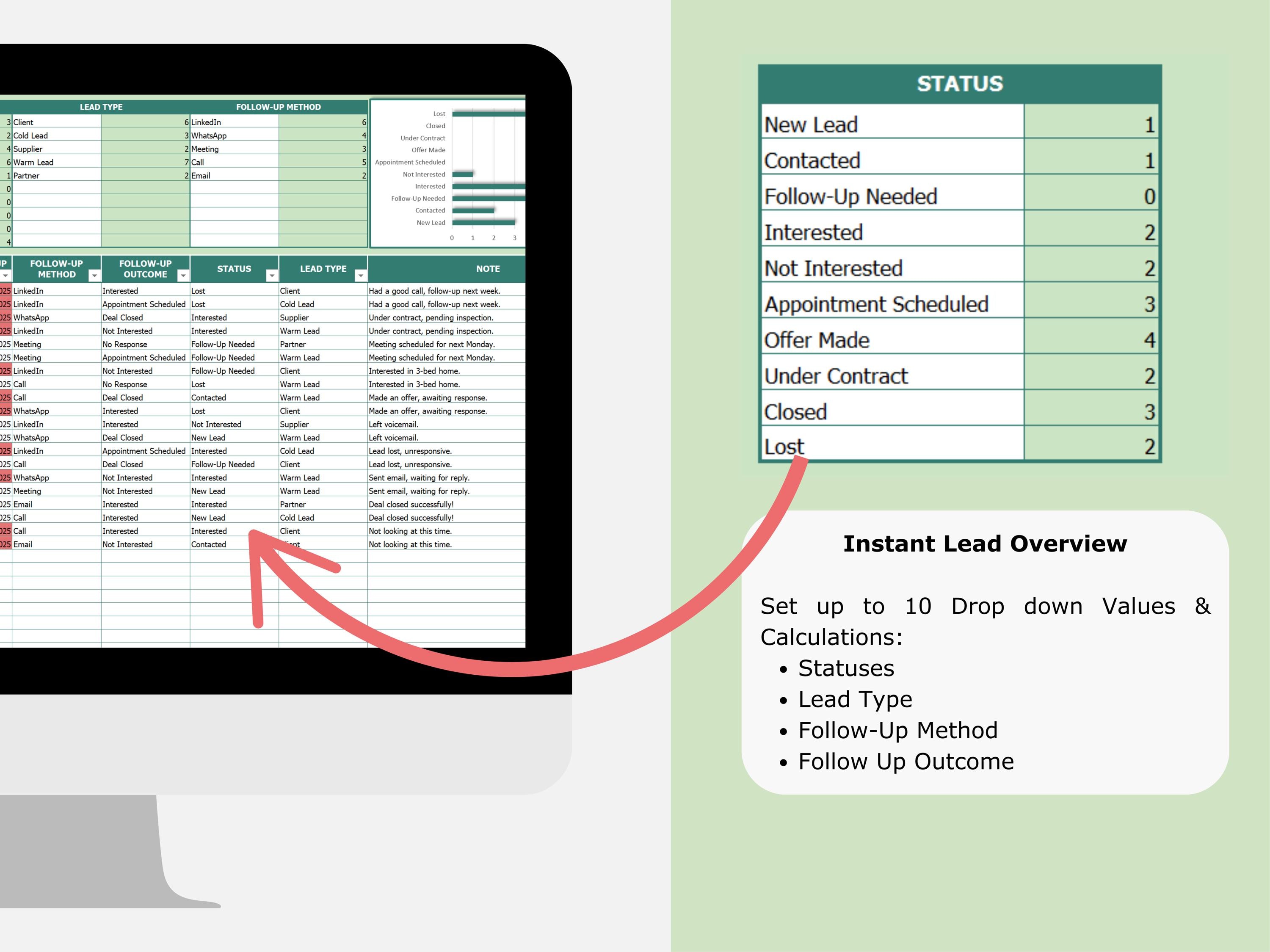 Client & Follow-up Tracker, Lead Contact Log, Small Business, Google ...
