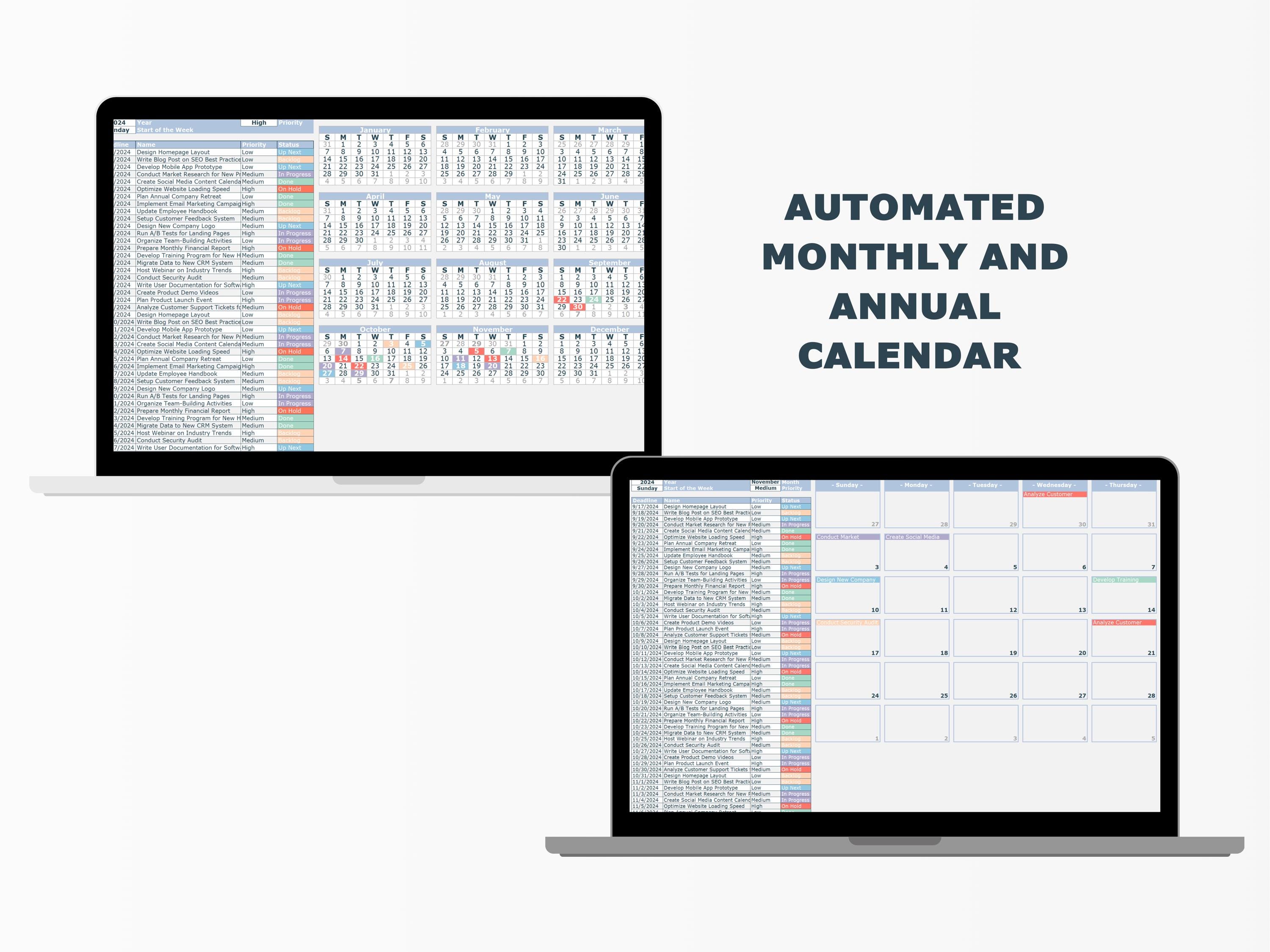 Kanban Board : Calendar Tracker With Priority Filters Excel - Etsy