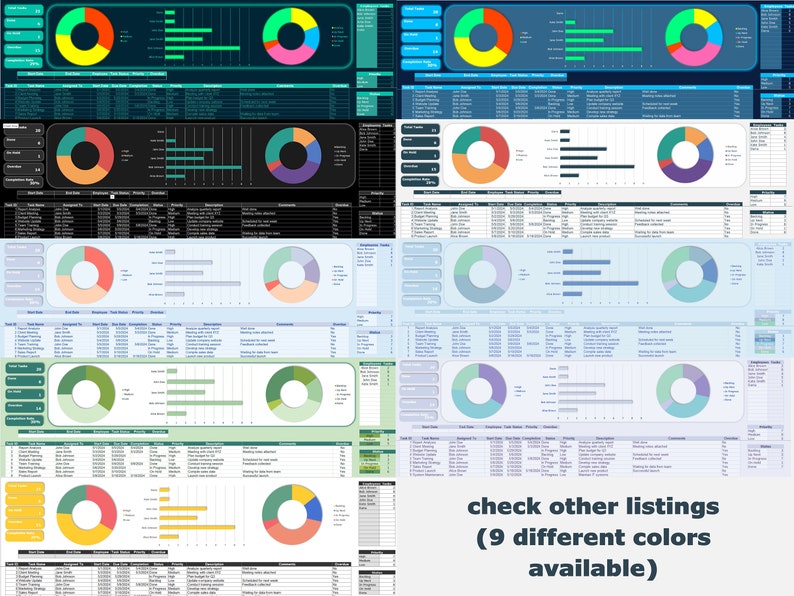 Employee Task Tracker Excel Template Team Management Project Management ...